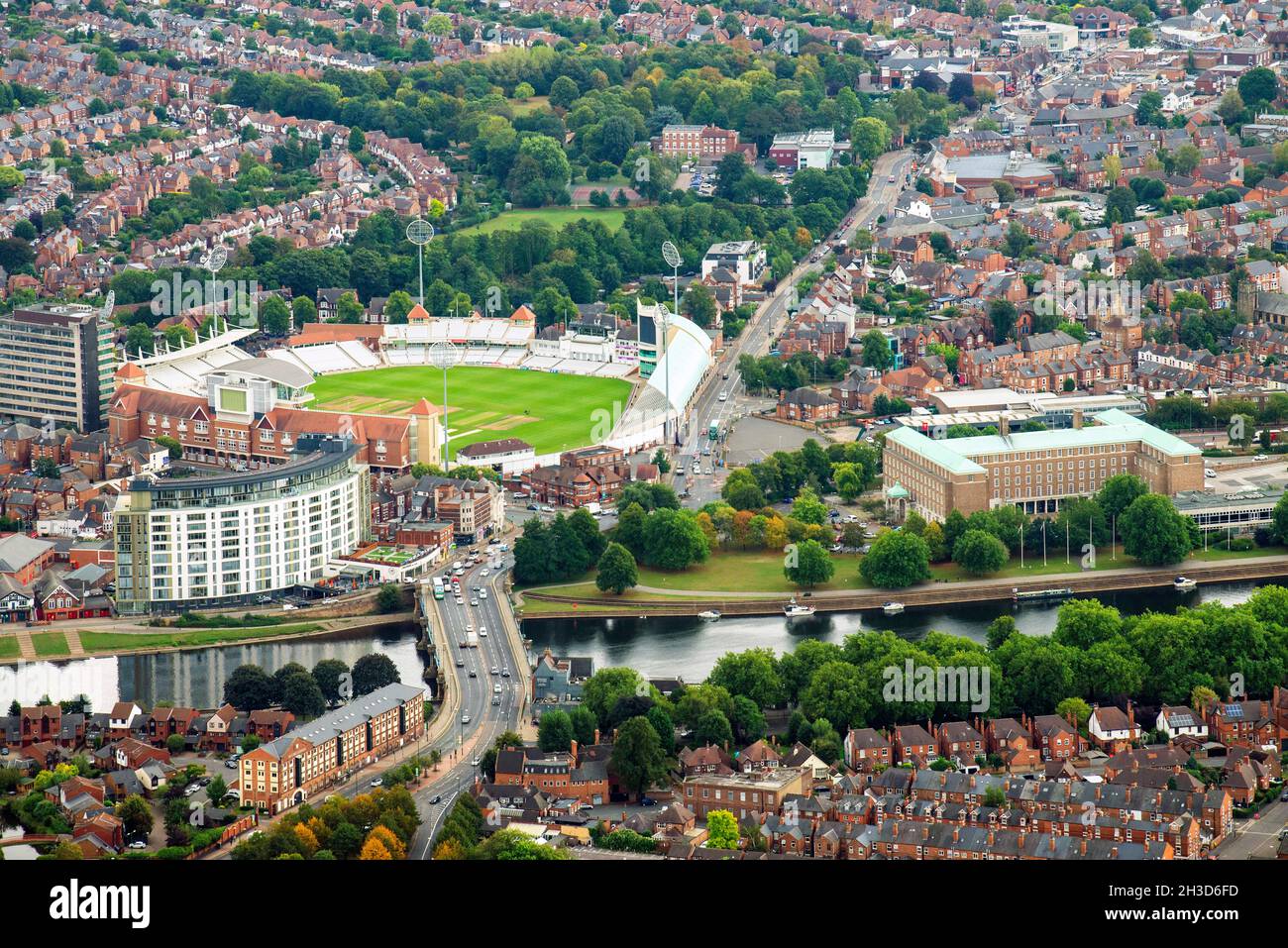 Aerial image of Trent Bridge, Nottingham Nottinghamshire England UK ...
