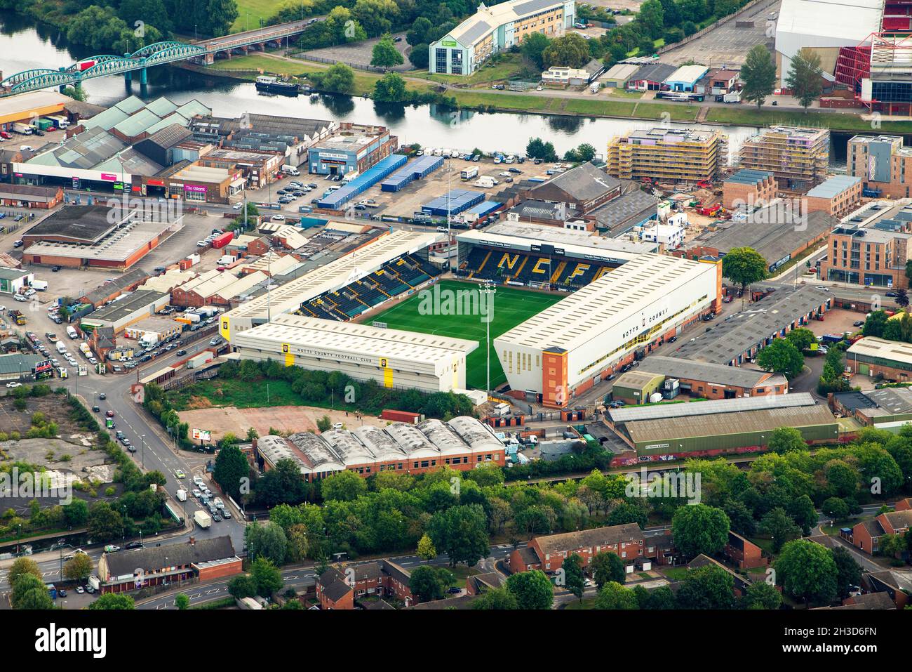Aerial image of the Notts County Football Club, Nottingham ...