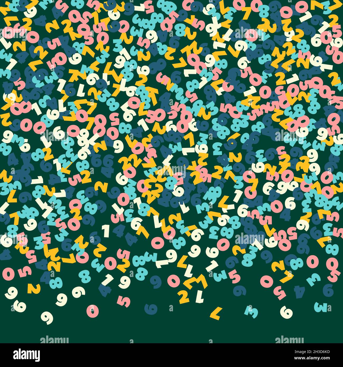 Falling pastel numbers. Math study concept with flying digits ...