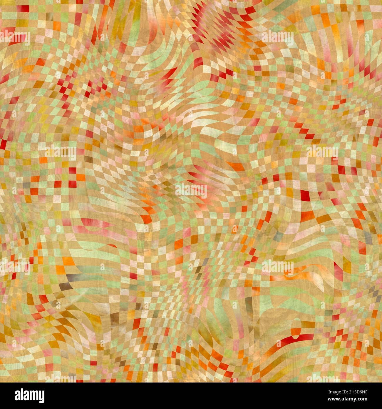 Seamless abstract wavy distorted check pattern for print Stock Photo ...