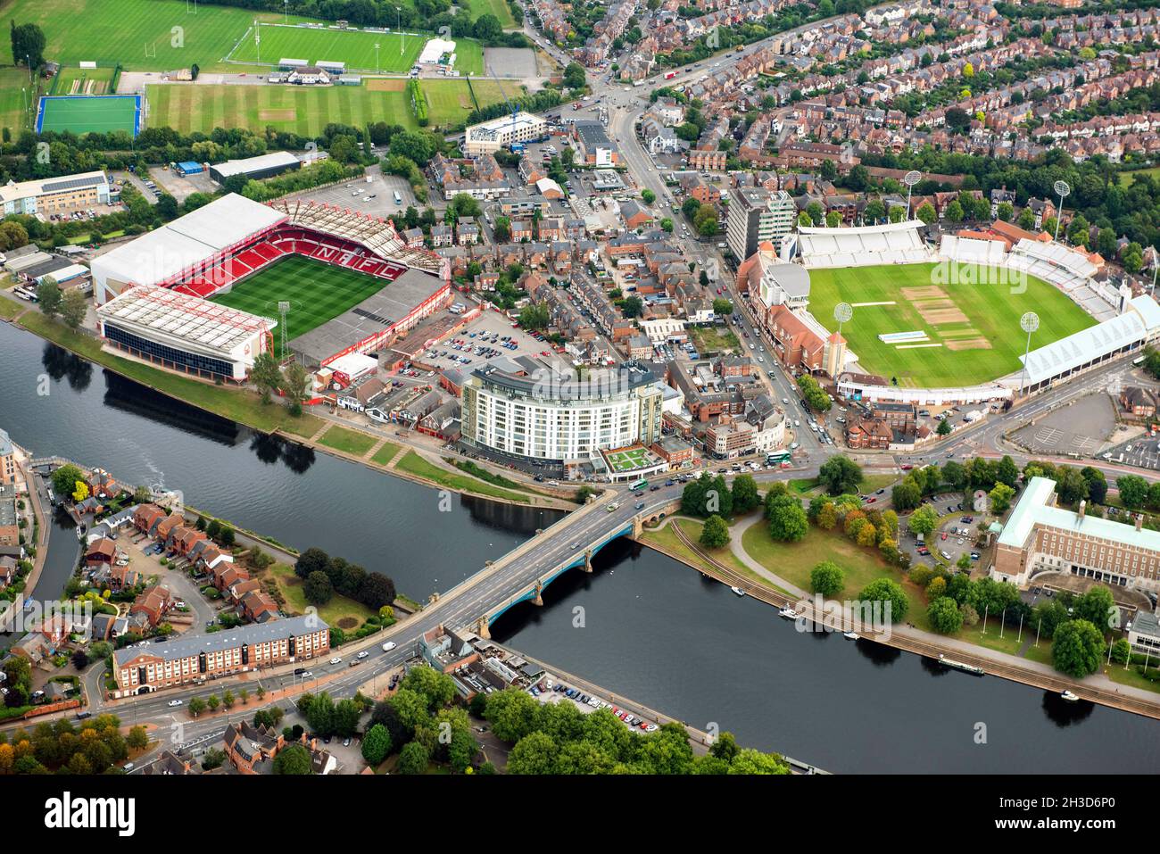 Aerial image of Trent Bridge, Nottingham Nottinghamshire England UK ...