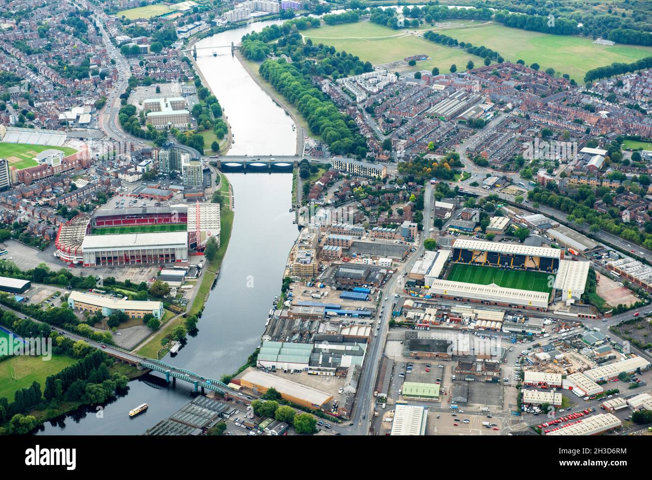 Aerial image of Trent Bridge, Nottingham Nottinghamshire England UK ...