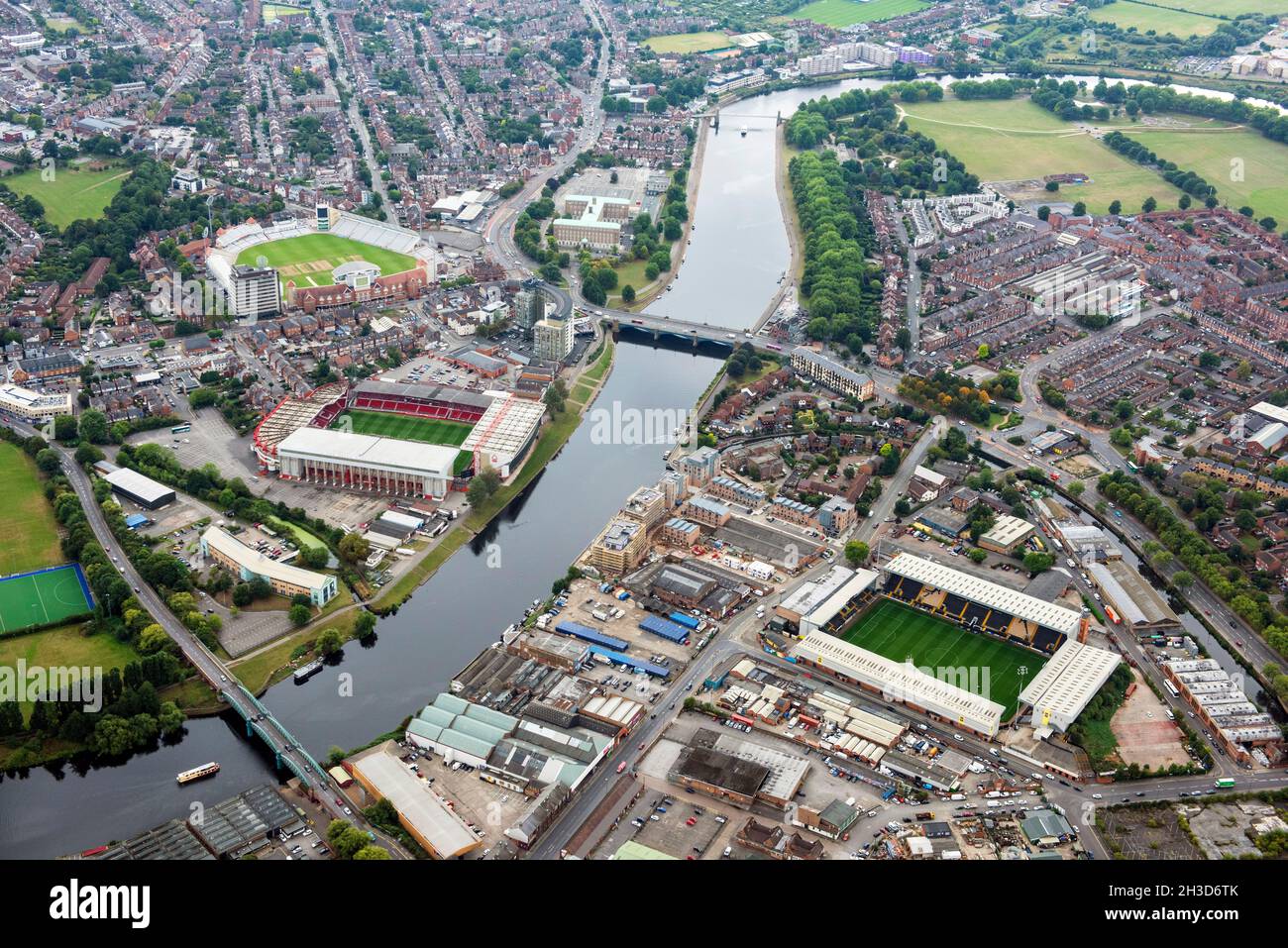Aerial image of Trent Bridge, Nottingham Nottinghamshire England UK ...