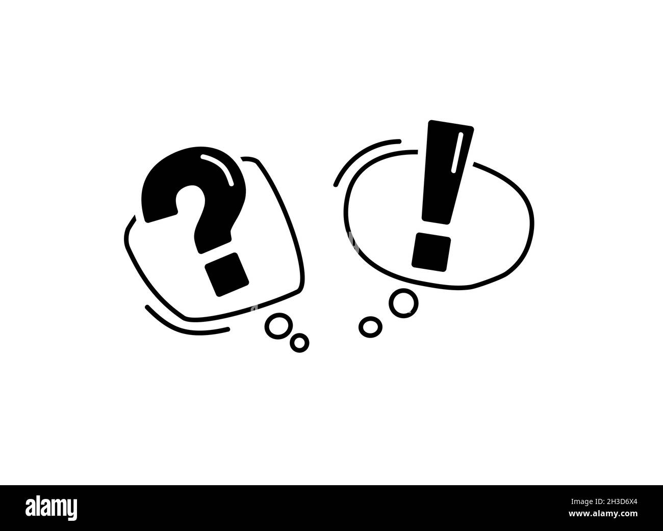 Large Question Mark And Exclamation Mark in round speech bubble Stock ...