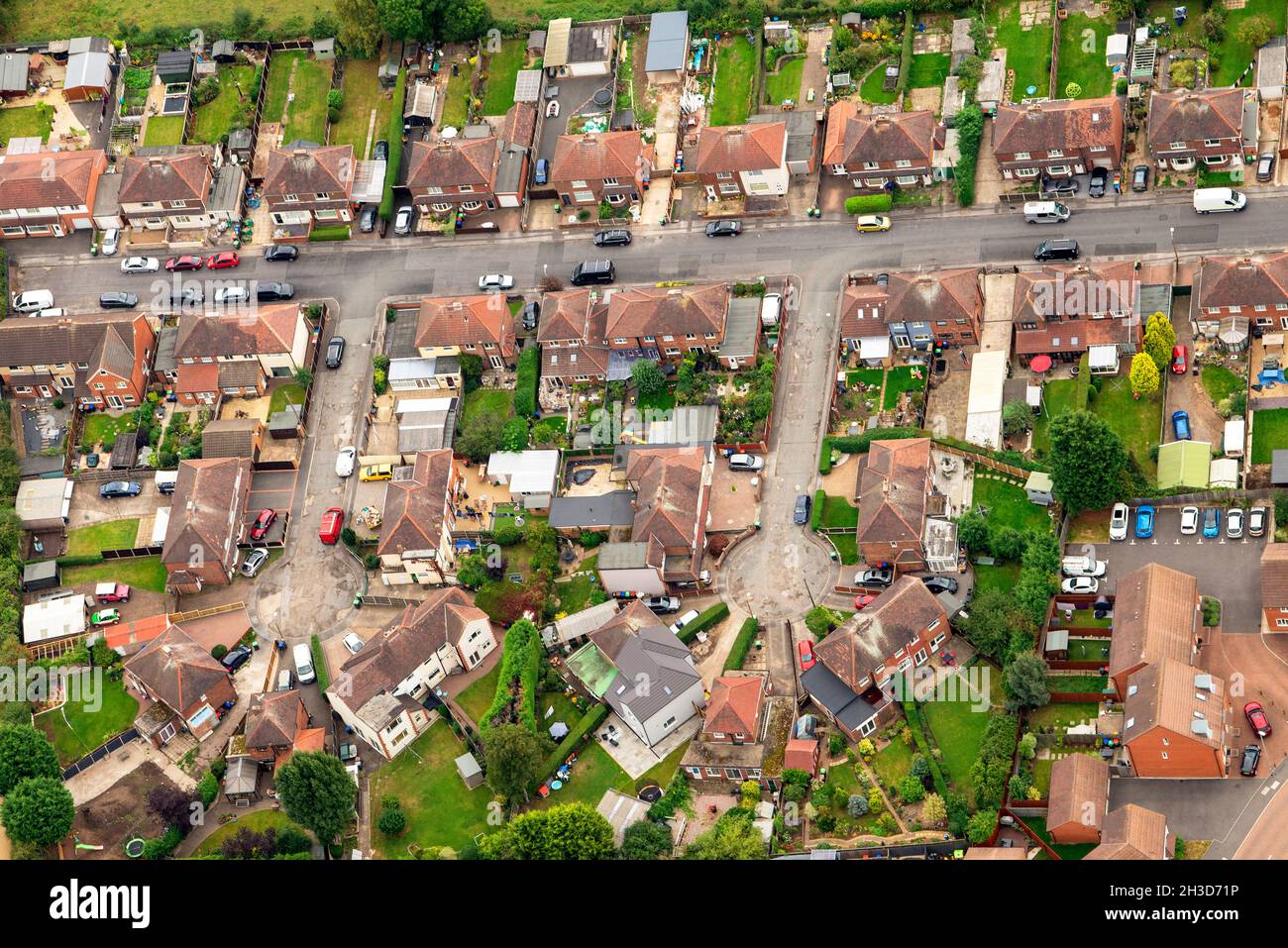 Aerial Image of Hucknall in Nottinghamshire England UK Stock Photo - Alamy