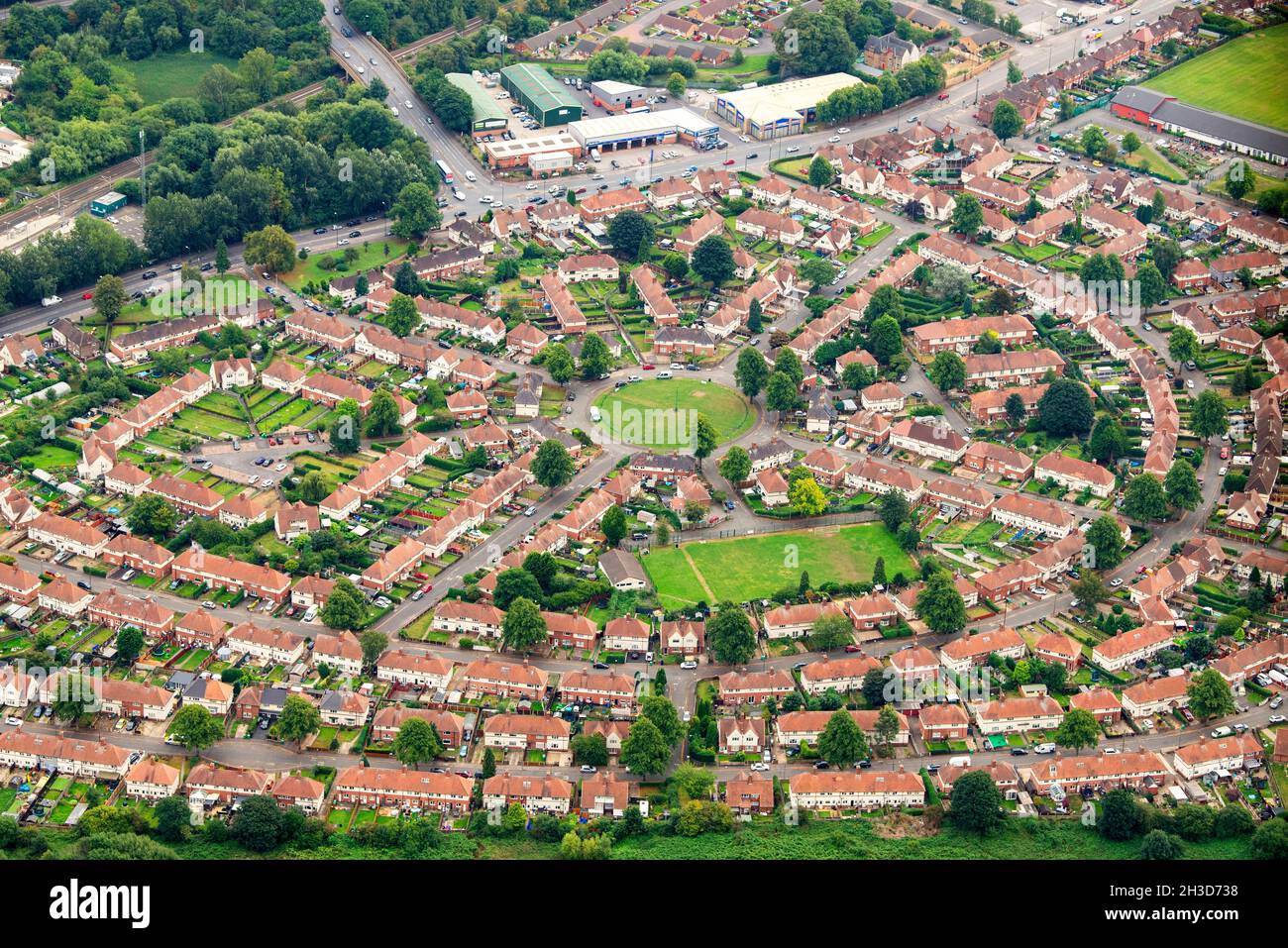 Aerial Image of Bulwell Nottinghamshire England UK Stock Photo - Alamy