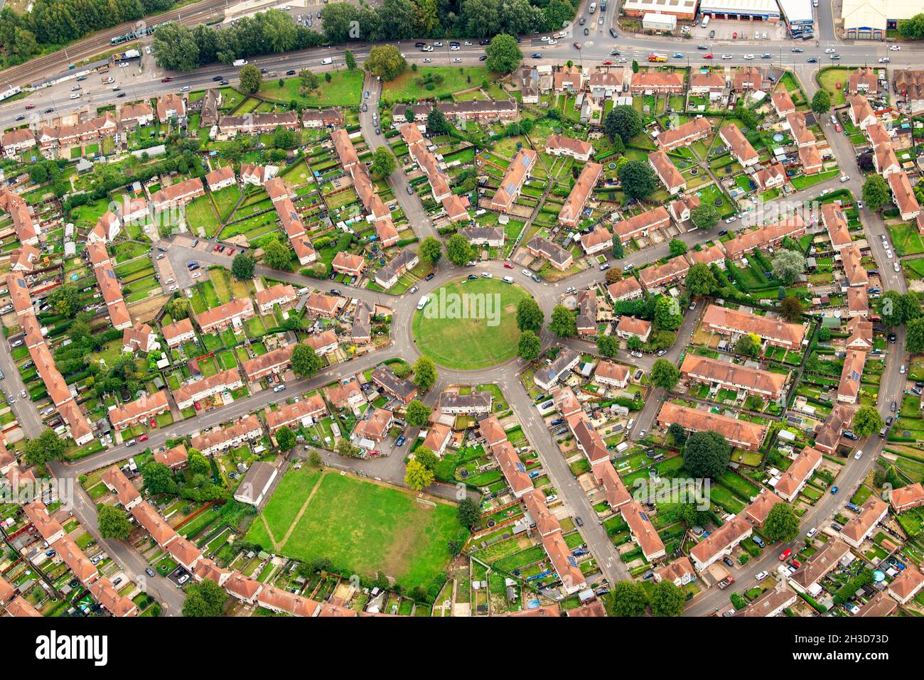 Aerial Image of Bulwell Nottinghamshire England UK Stock Photo - Alamy