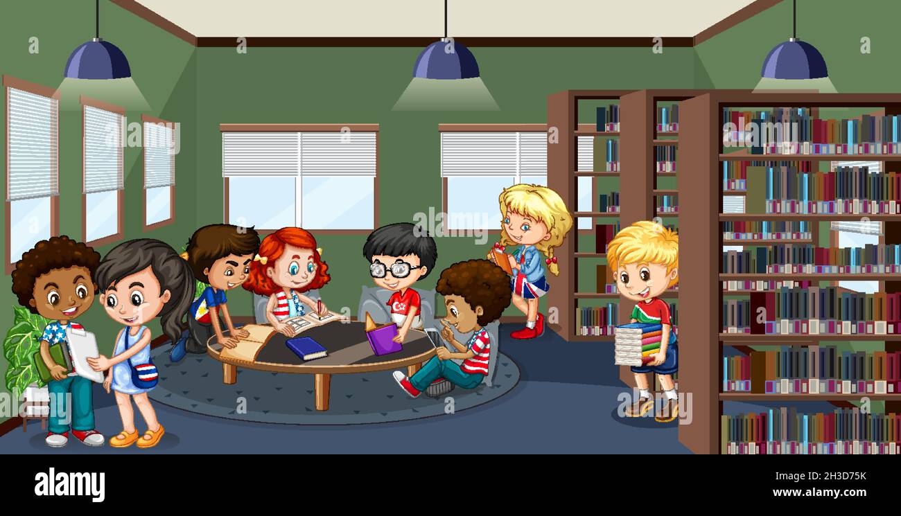 School Library Pictures Animated