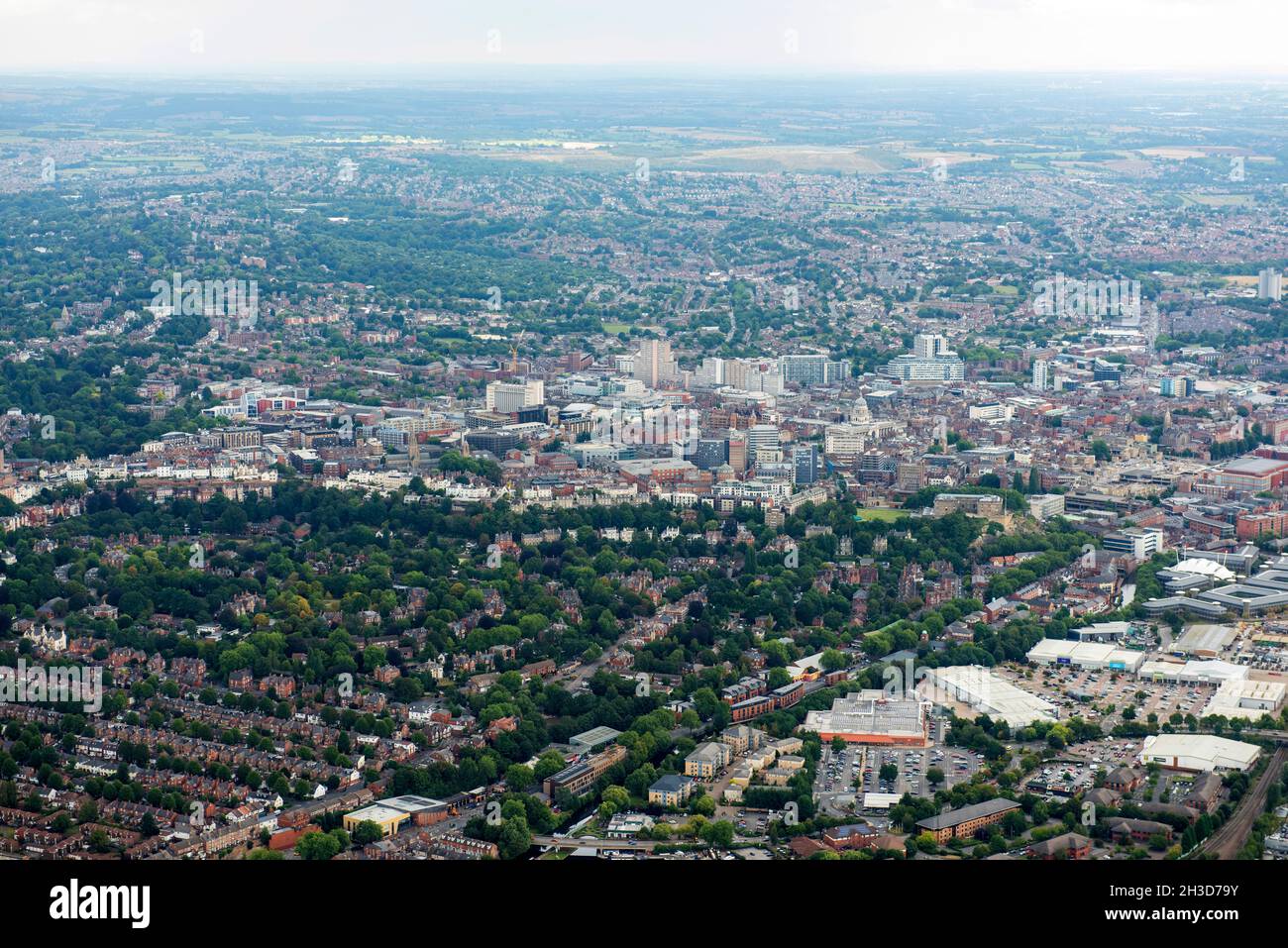 Aerial Image of Nottingham City, Nottinghamshire England UK Stock Photo ...