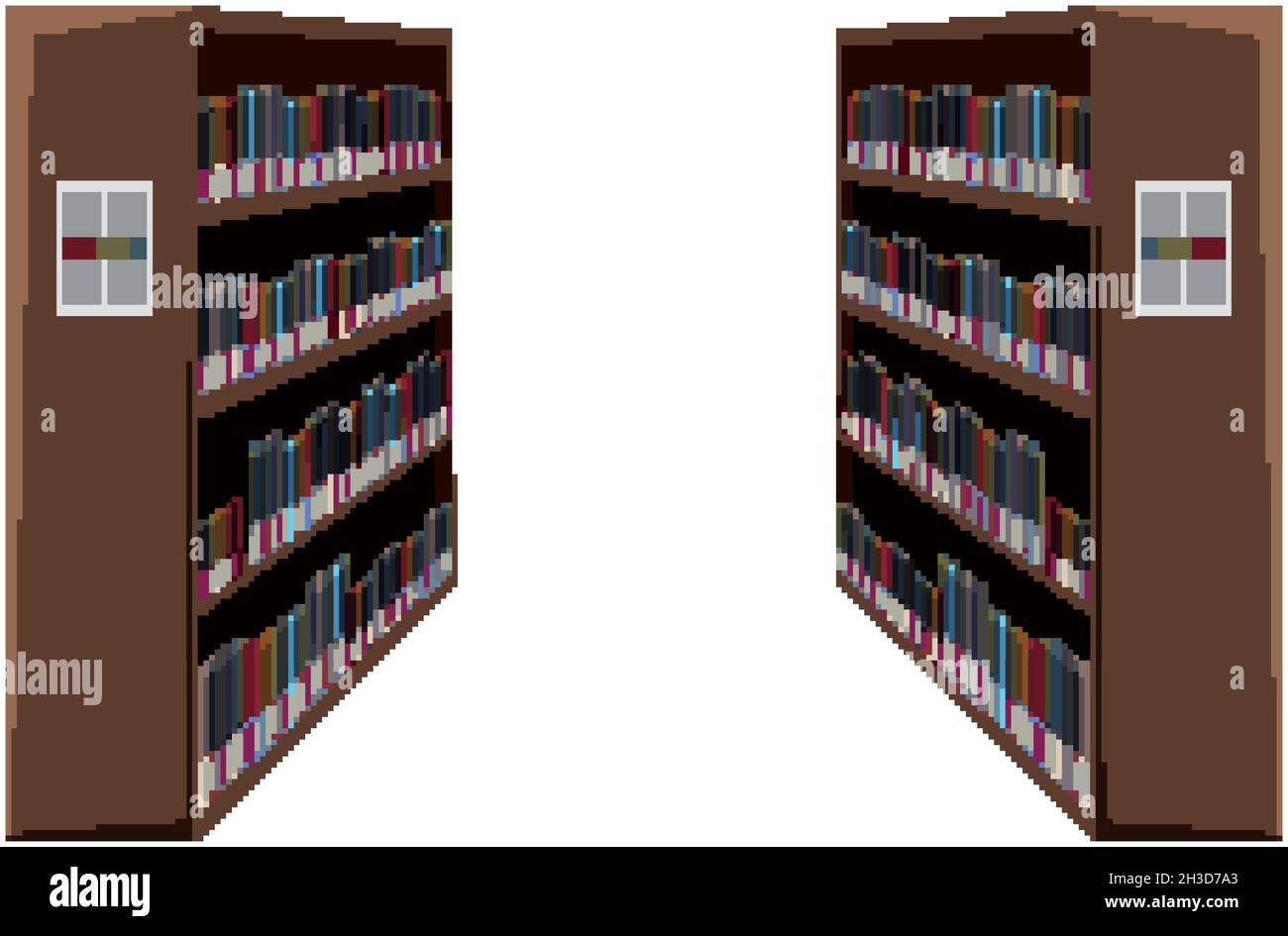 Bookcase with books on white background illustration Stock Vector Image ...
