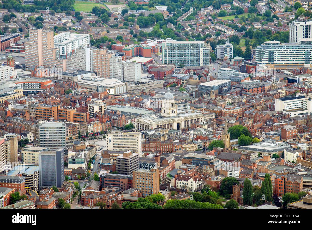 Aerial image of Nottingham City Centre, Nottinghamshire England UK ...