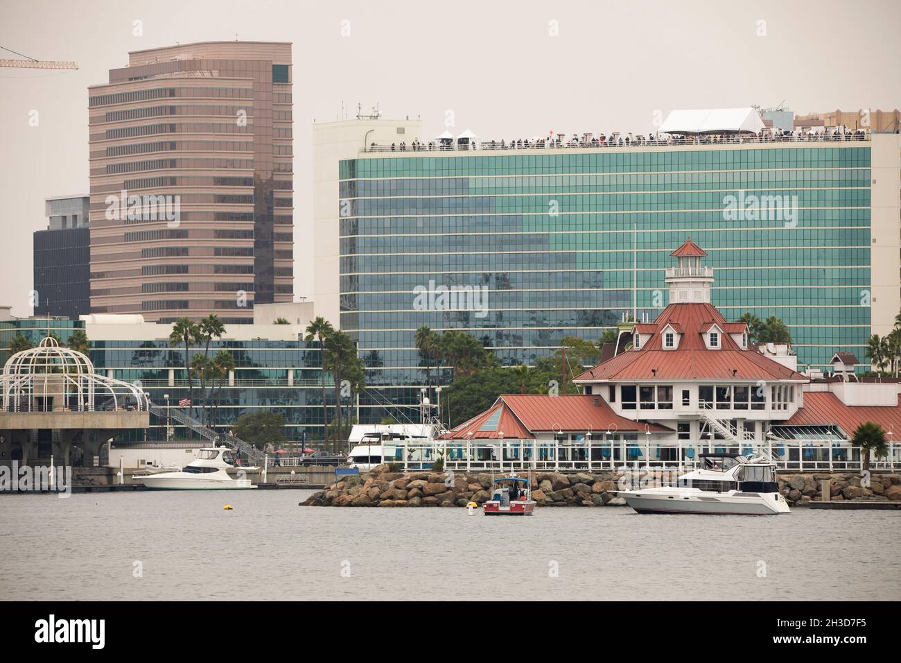 Daytime waterfront skyline view of Long Beach, California, USA Stock ...