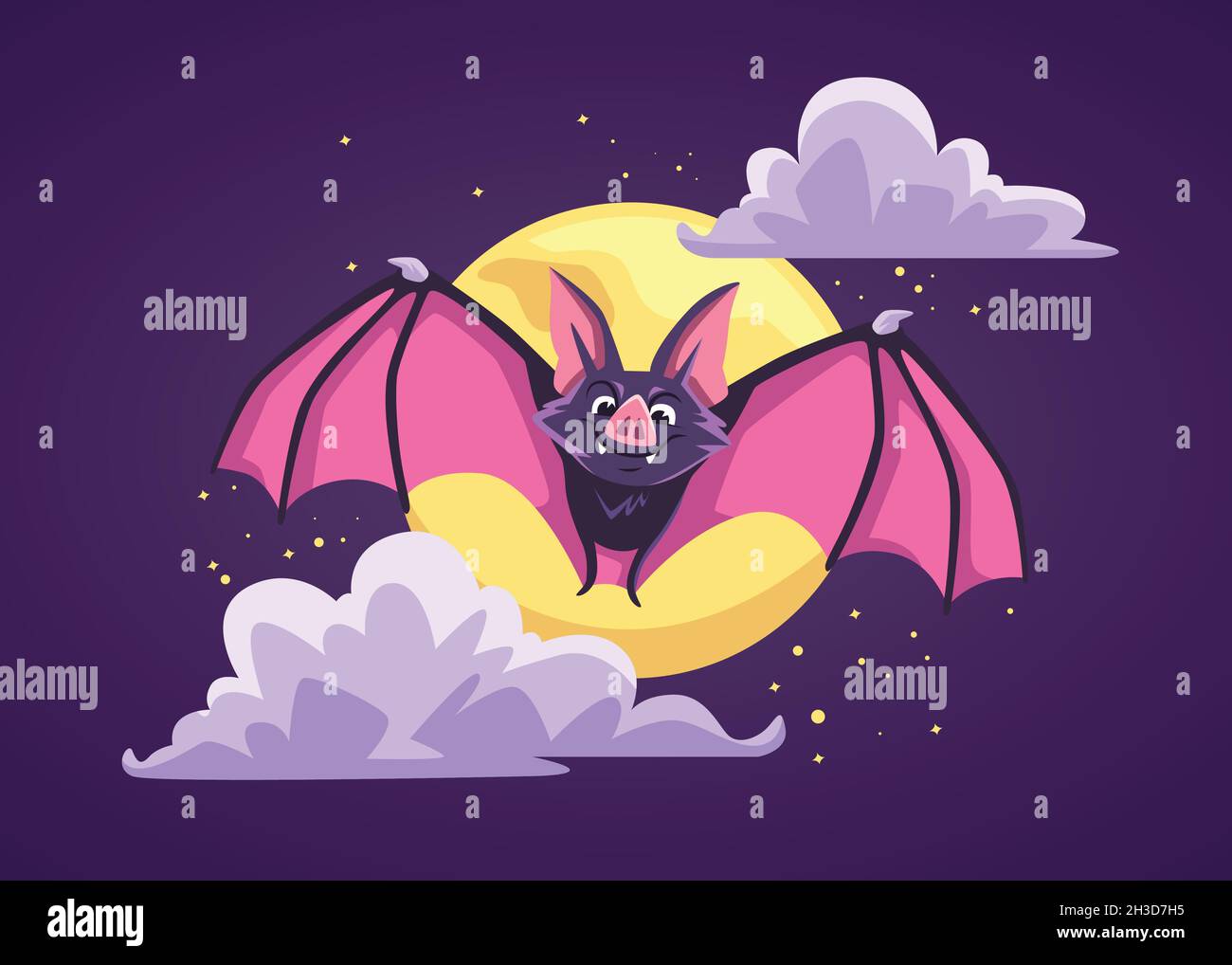 halloween bat flat design vector illustration Stock Vector Image & Art ...