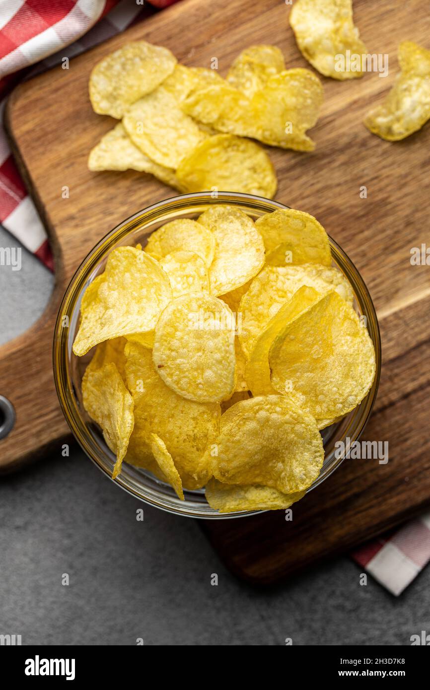 Crisps bowl overhead hi-res stock photography and images - Alamy