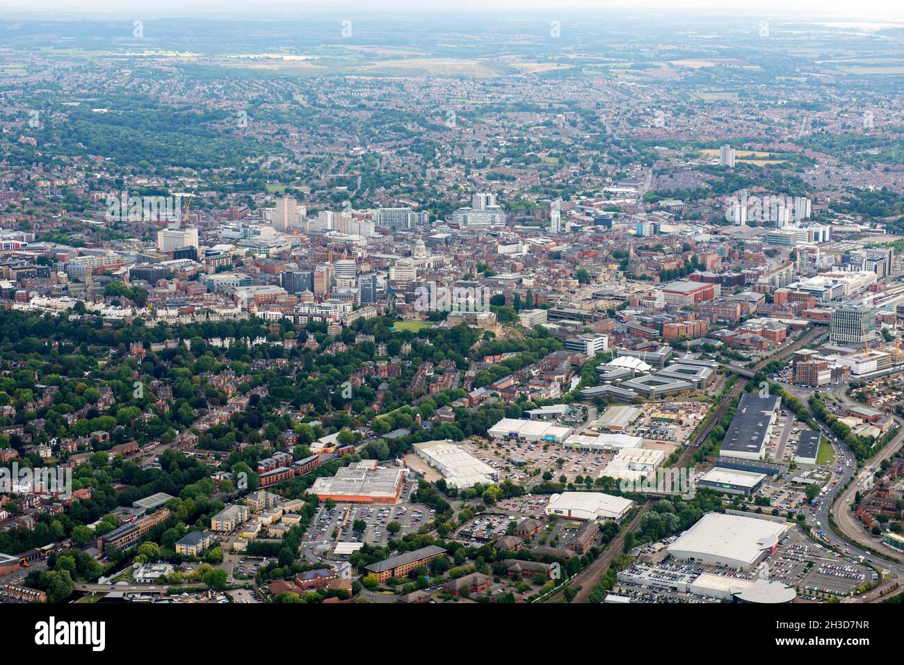 Aerial Image of Nottingham City, Nottinghamshire England UK Stock Photo ...