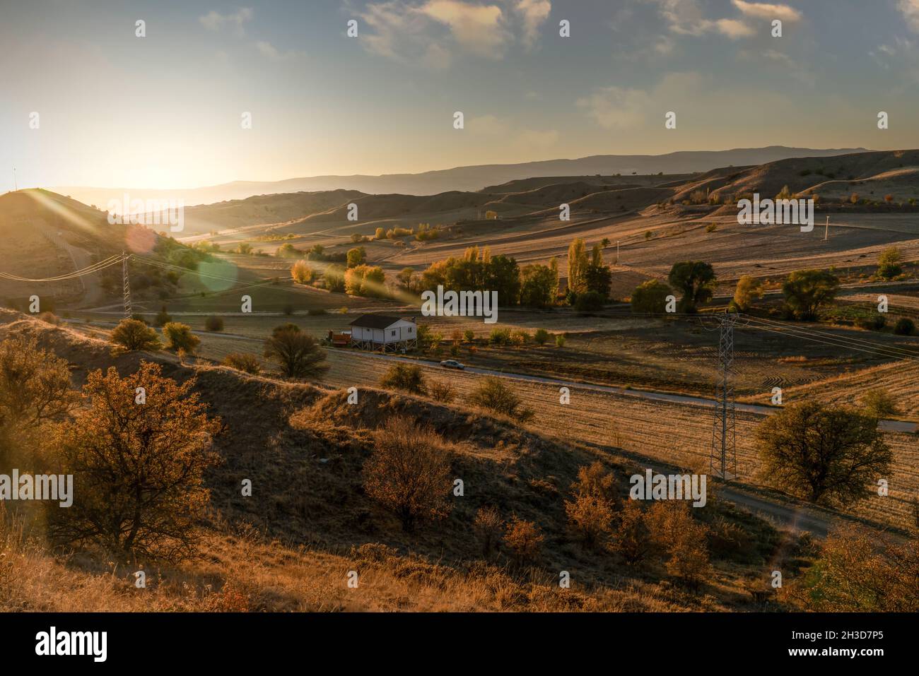 Hilly area with fields, Kahraman Kazan, Ankara, Turkey Stock Photo - Alamy