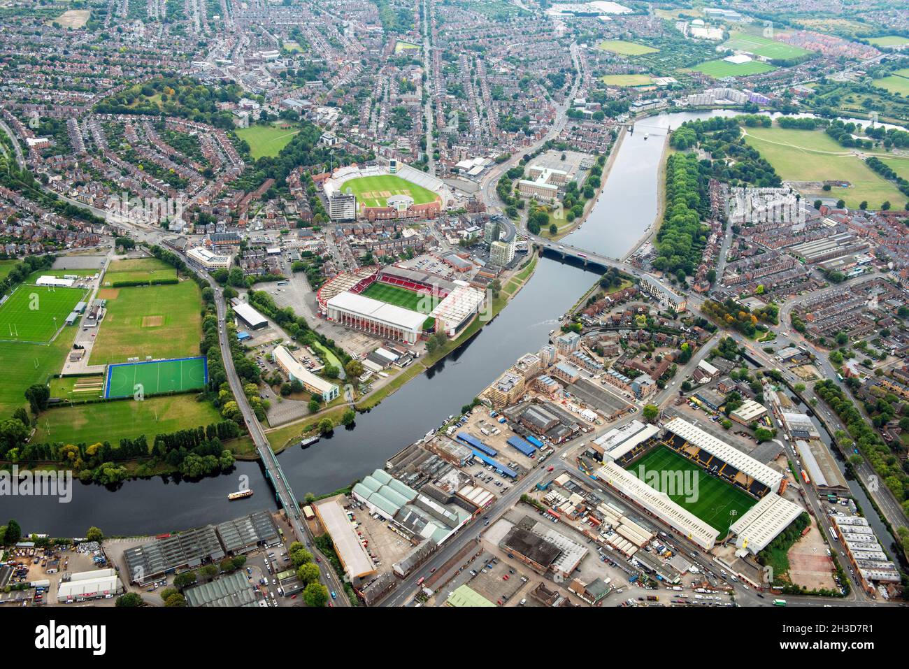 Aerial image of Trent Bridge, Nottingham Nottinghamshire England UK ...