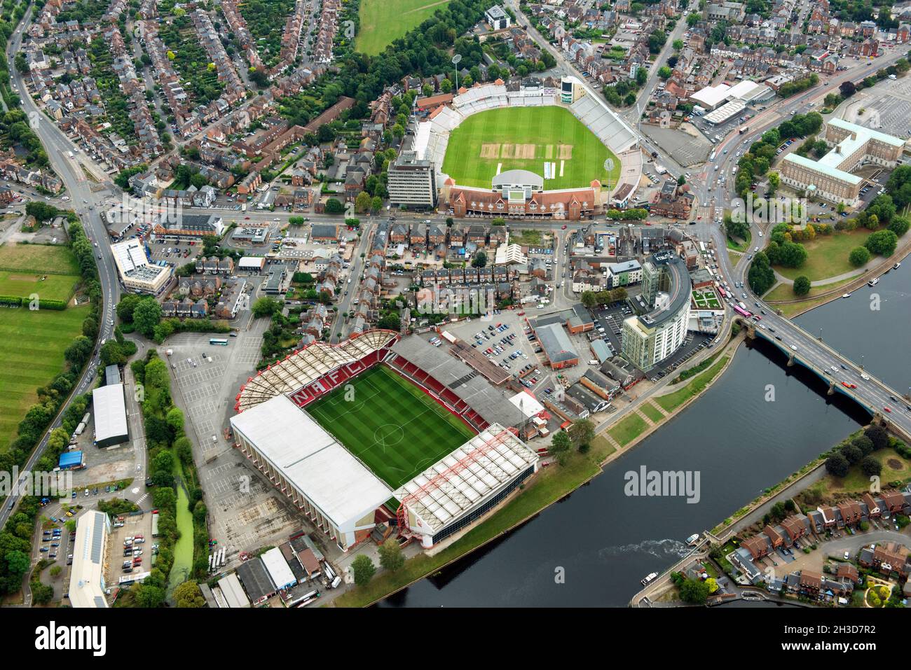 Aerial image of Trent Bridge, Nottingham Nottinghamshire England UK ...