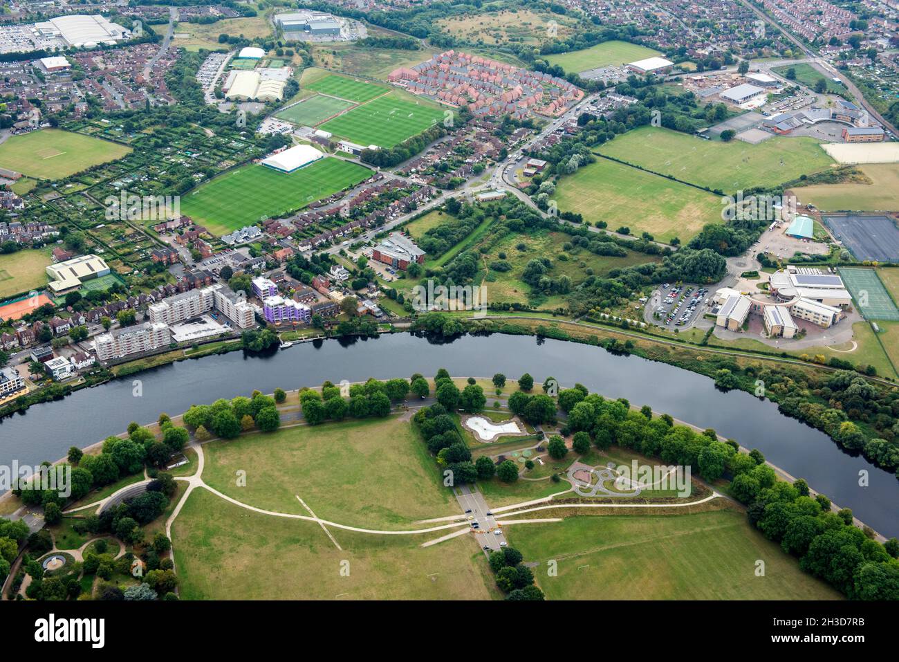 Aerial image of the River Trent in the Meadows, Nottingham ...