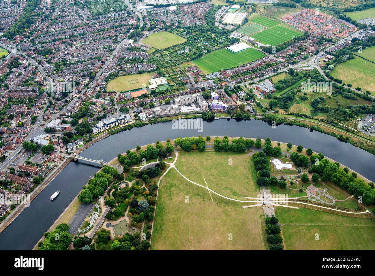 Aerial image of the River Trent in the Meadows, Nottingham ...