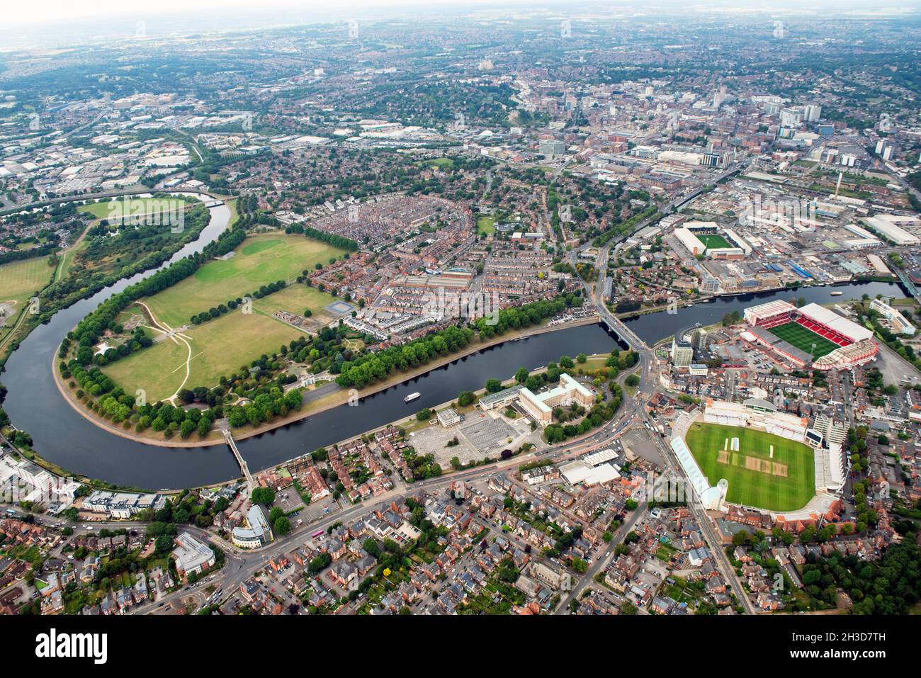 Aerial image of Trent Bridge and the River Trent in Nottingham ...