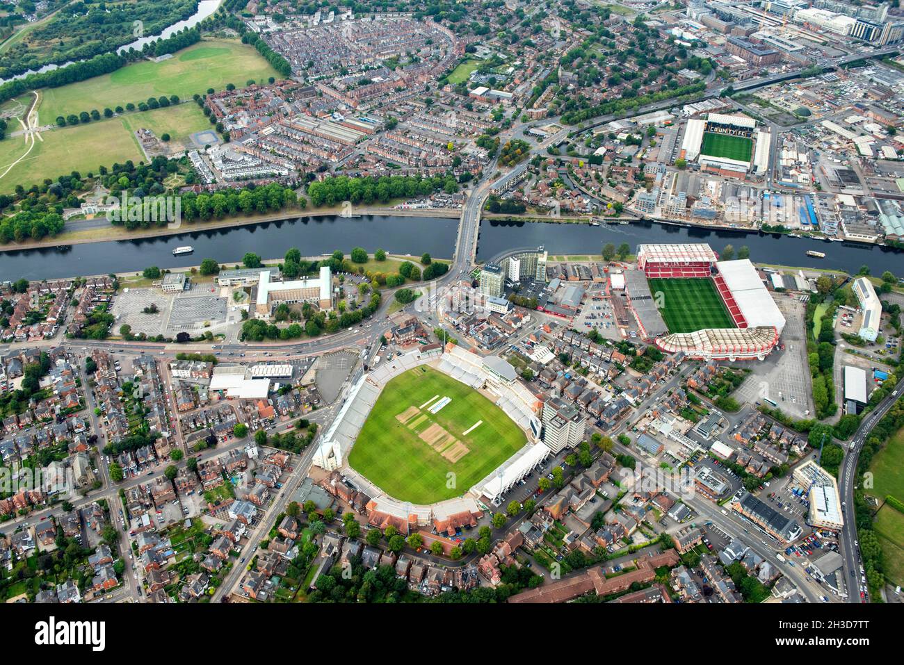 Aerial image of Trent Bridge, Nottingham Nottinghamshire England UK ...