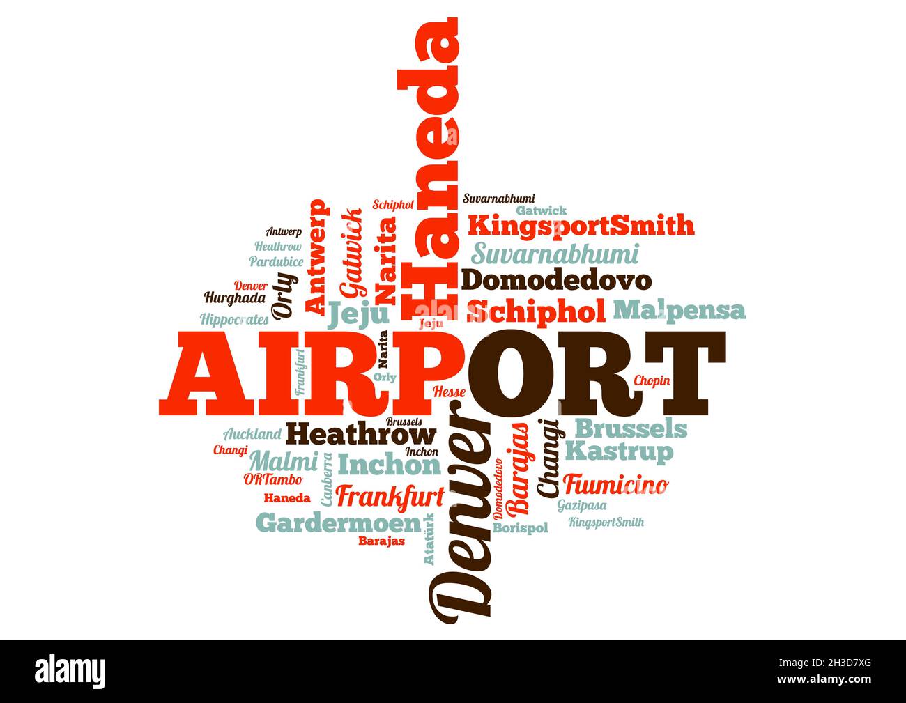 Word cloud concept made with words airport names, business and travel ...