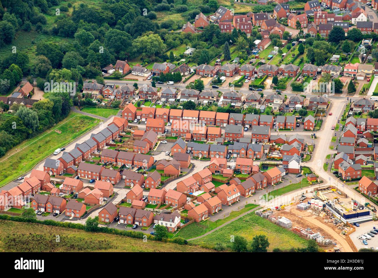 Aerial Image of Hucknall in Nottinghamshire England UK Stock Photo - Alamy
