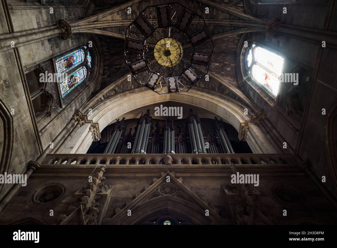 Ceiling and interior organ of the Saint Louis des Chartrons Catholic ...