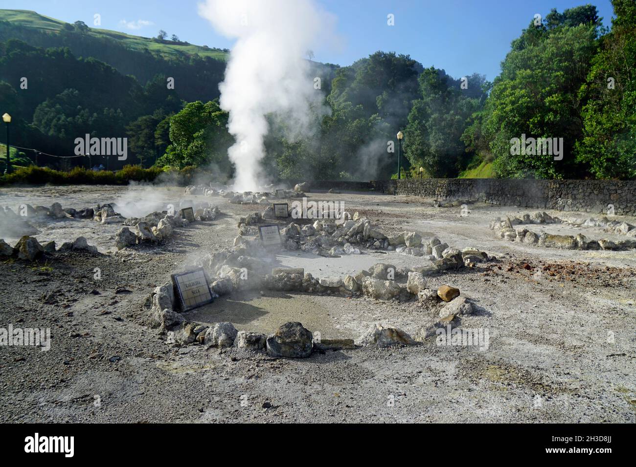 geotermical heat field used for cooking in furnas Stock Photo - Alamy