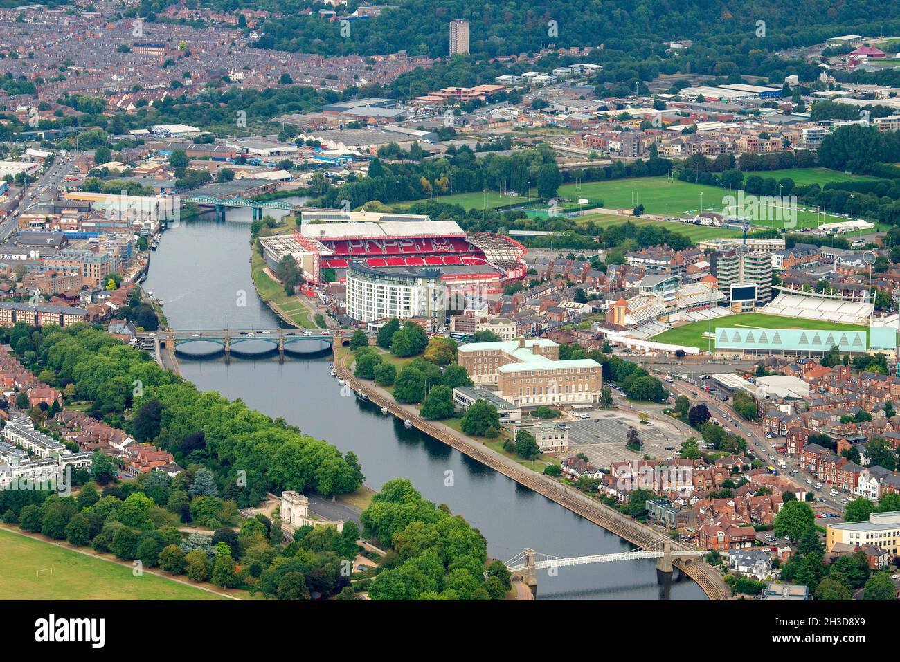 Aerial image of Trent Bridge in Nottingham, Nottinghamshire England UK ...