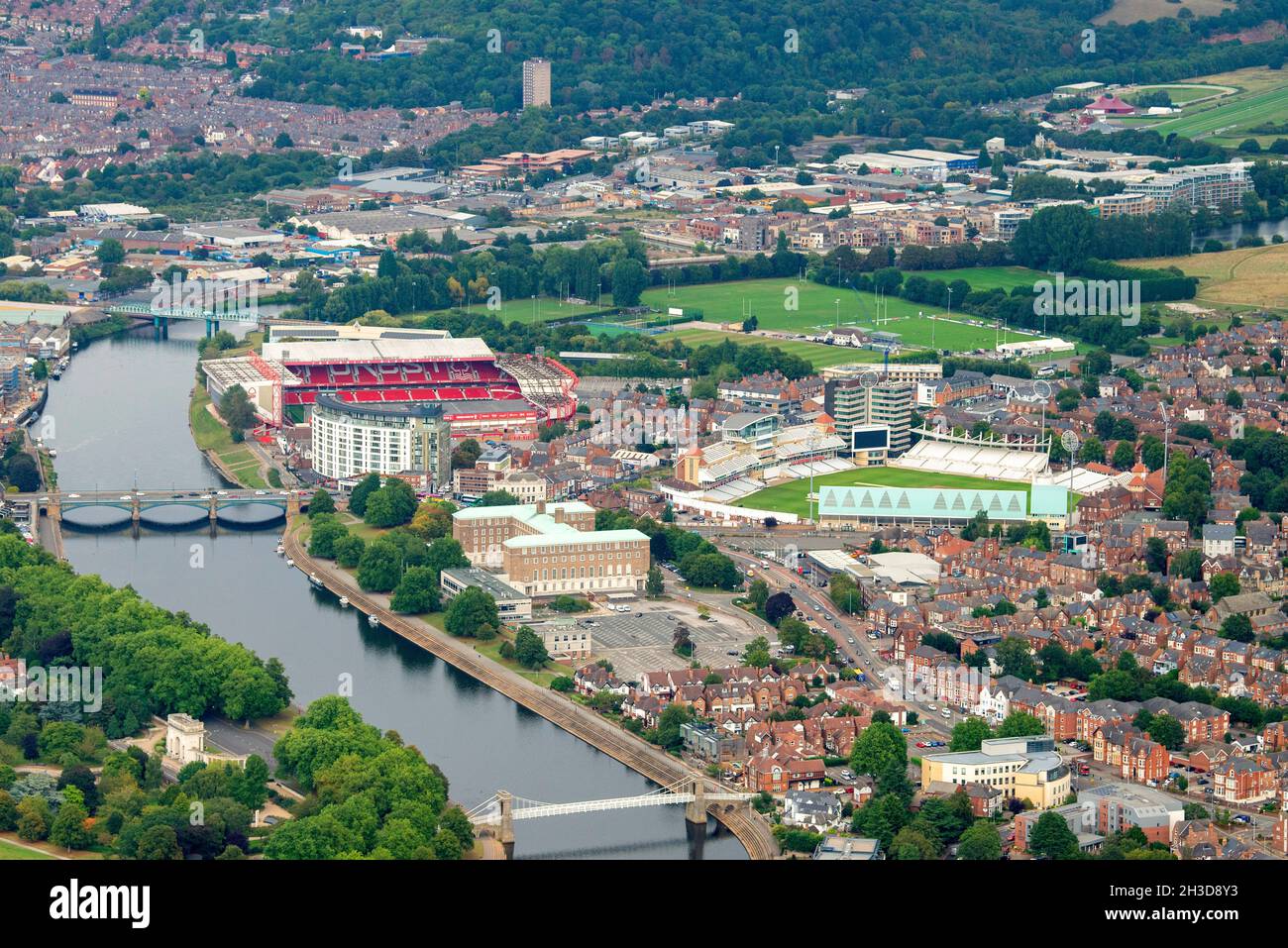 Aerial image of Trent Bridge in Nottingham, Nottinghamshire England UK ...