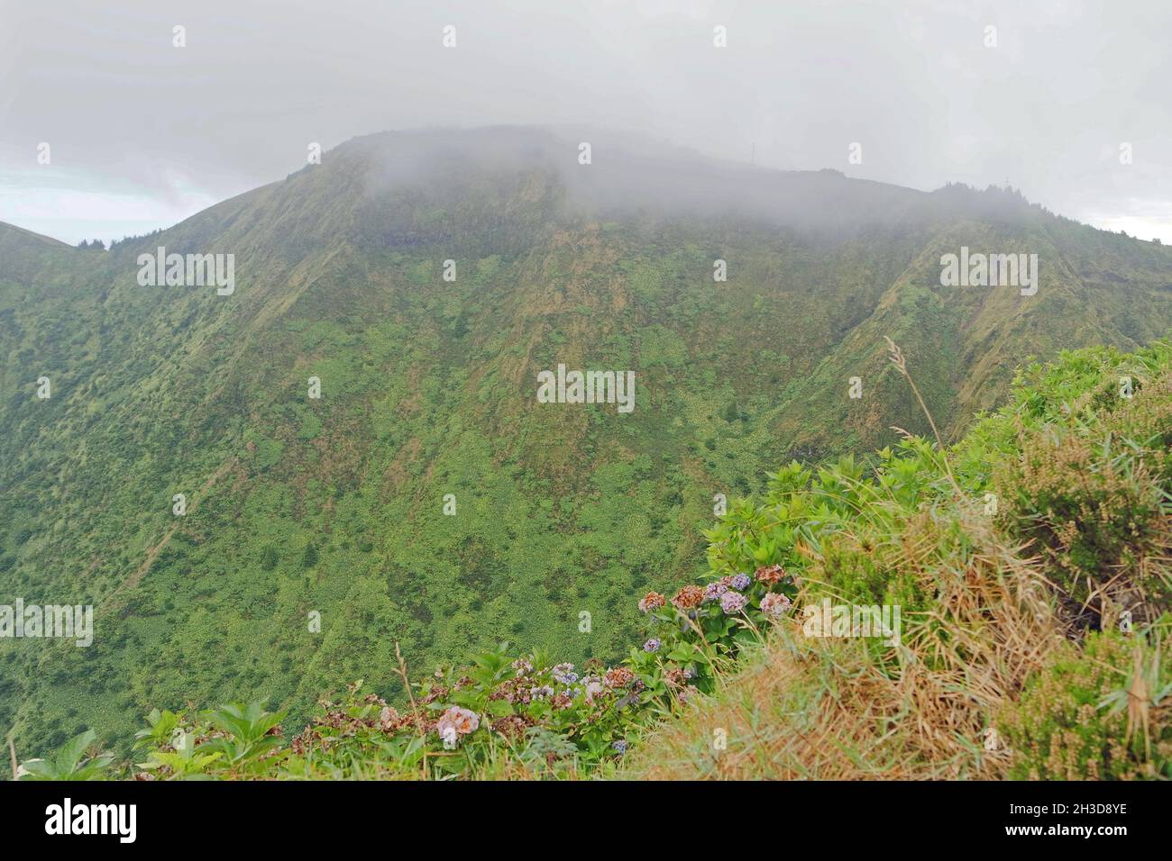 scenic azores mountains in the morning dust Stock Photo - Alamy