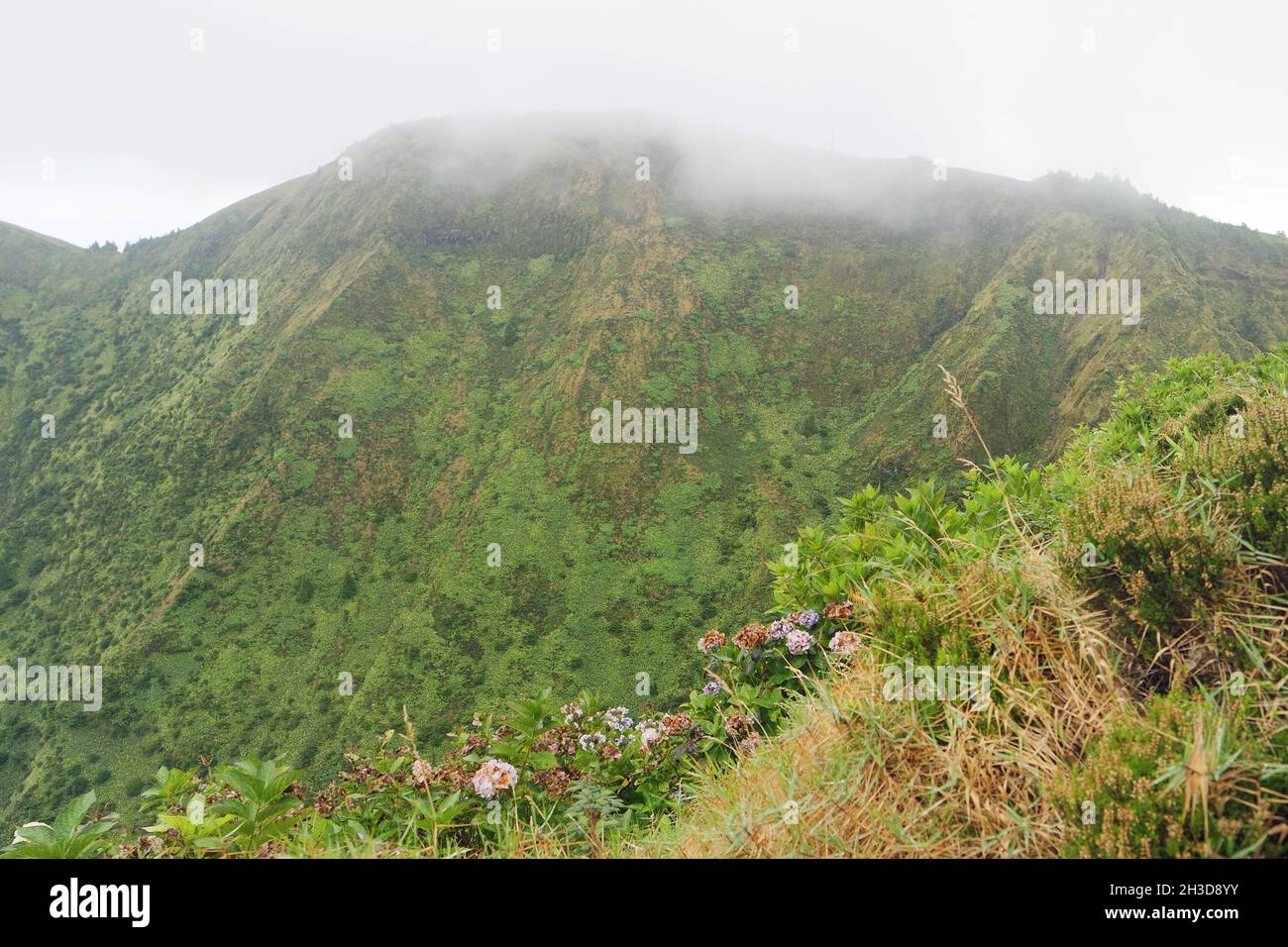 scenic azores mountains in the morning dust Stock Photo - Alamy
