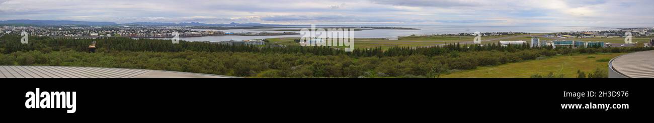Panoramic view of Reykjavik from Perlan, Iceland, Europe Stock Photo ...