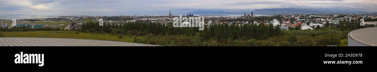 Panoramic view of Reykjavik from Perlan, Iceland, Europe Stock Photo ...