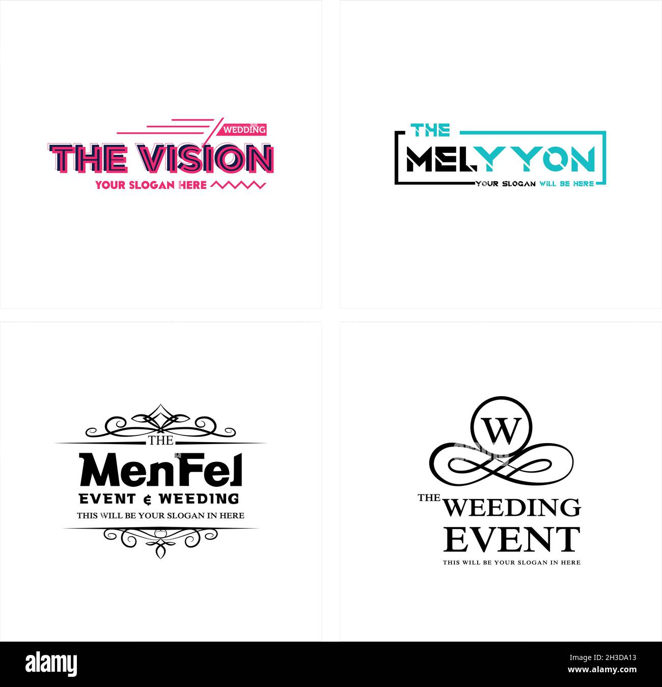 Wordmark initial letter wedding event organizer logo design Stock ...