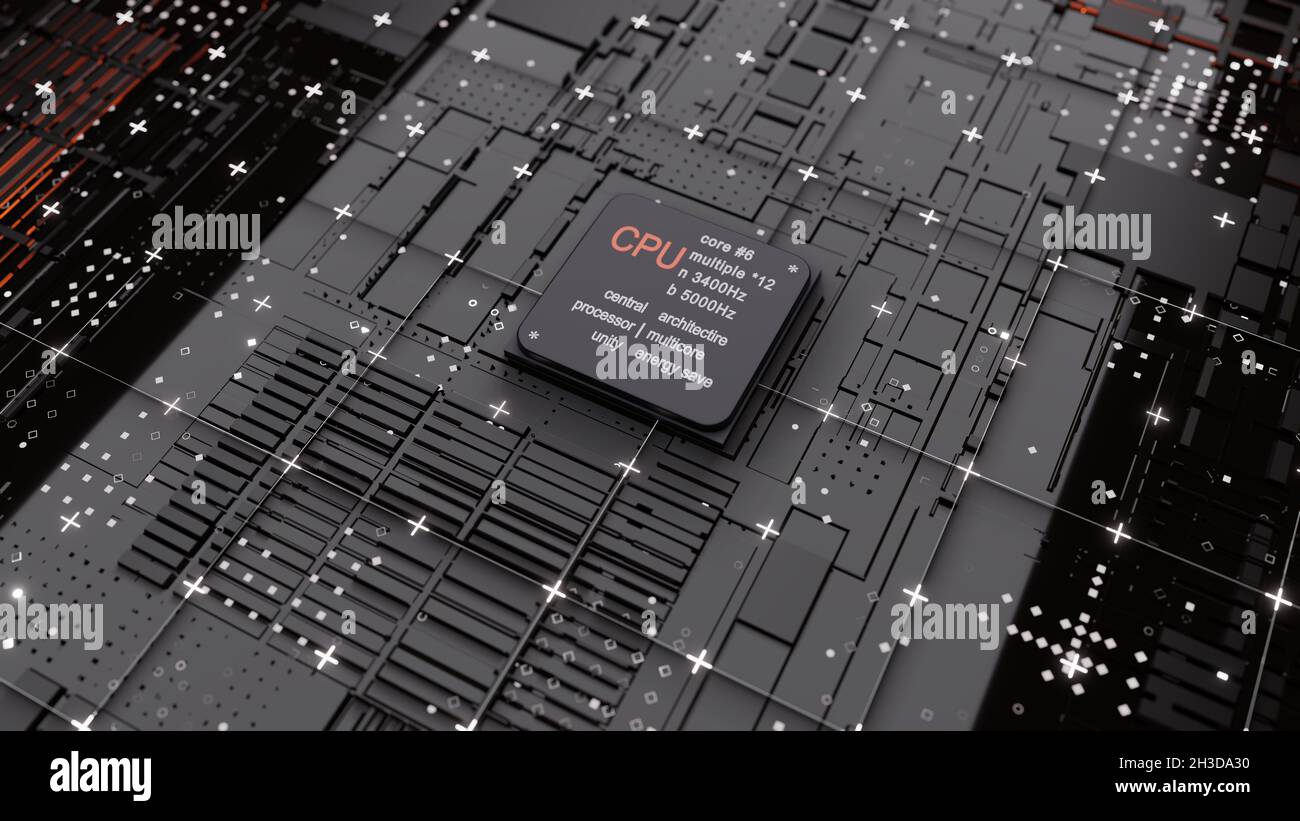 Central Computer Processors CPU concept. 3d rendering Stock Photo - Alamy