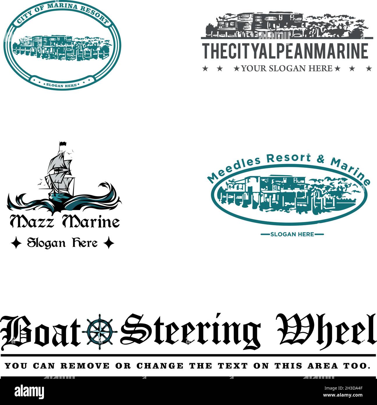 Set of city building marine resort logo design Stock Vector Image & Art ...