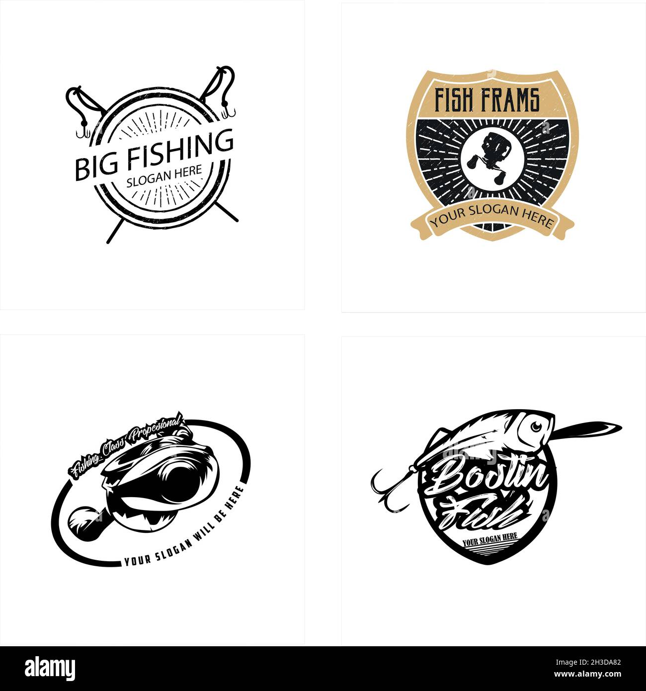 Set of badge bass fishing sport competition logo design Stock Vector ...