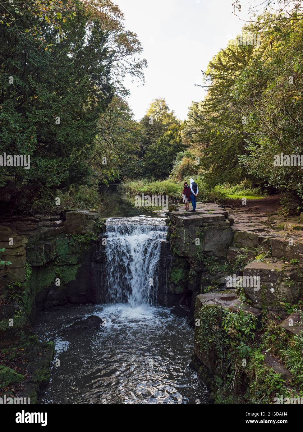 Waterfall in Jesmond Dene, a park which was given to the people of ...