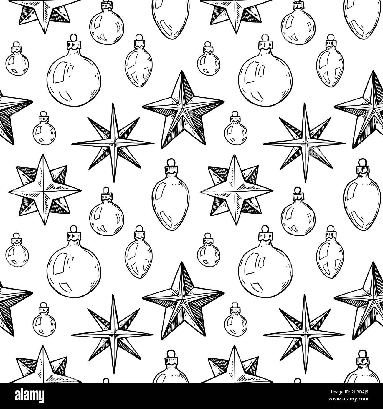 Stars pattern vintage engraving Black and White Stock Photos & Images ...