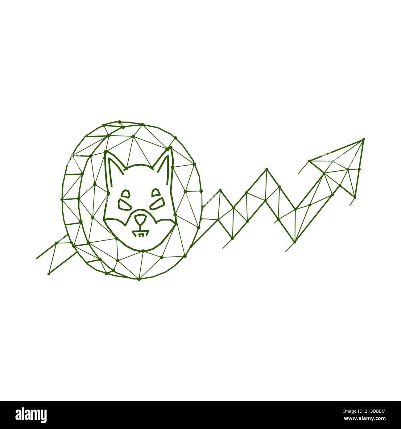 Polygonal vector illustration of the growth of Shiba Inu. Shiba inu ...