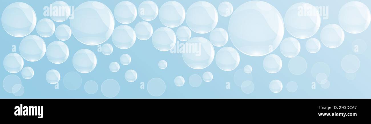 banner Vector washing, mineral water and soap bubbles Stock Vector ...