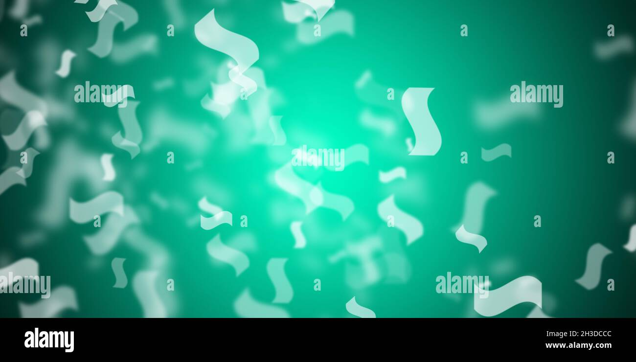 Flying warped rectangular shapes over light green background Stock ...