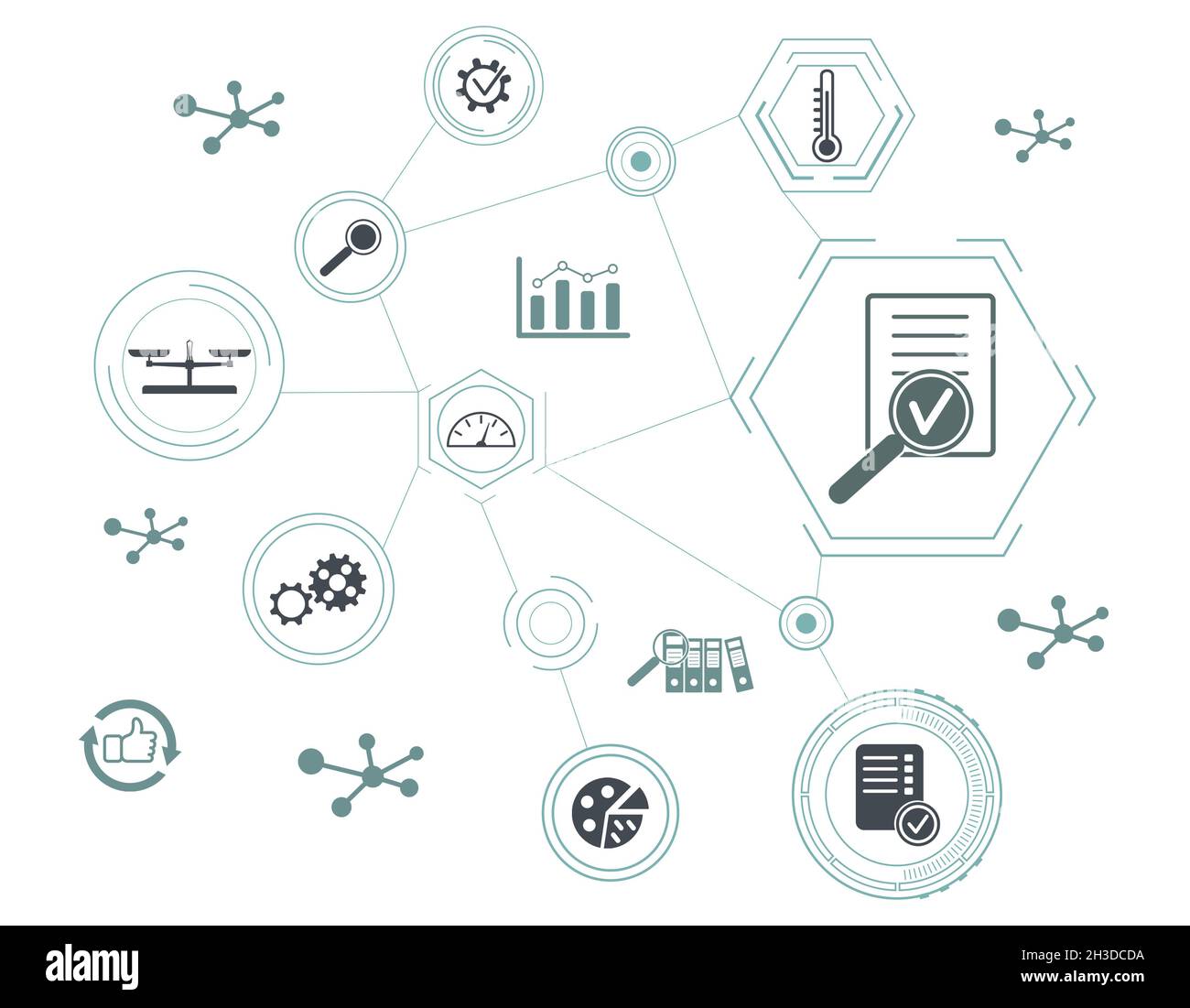 Concept of assessment with connected icons Stock Photo - Alamy