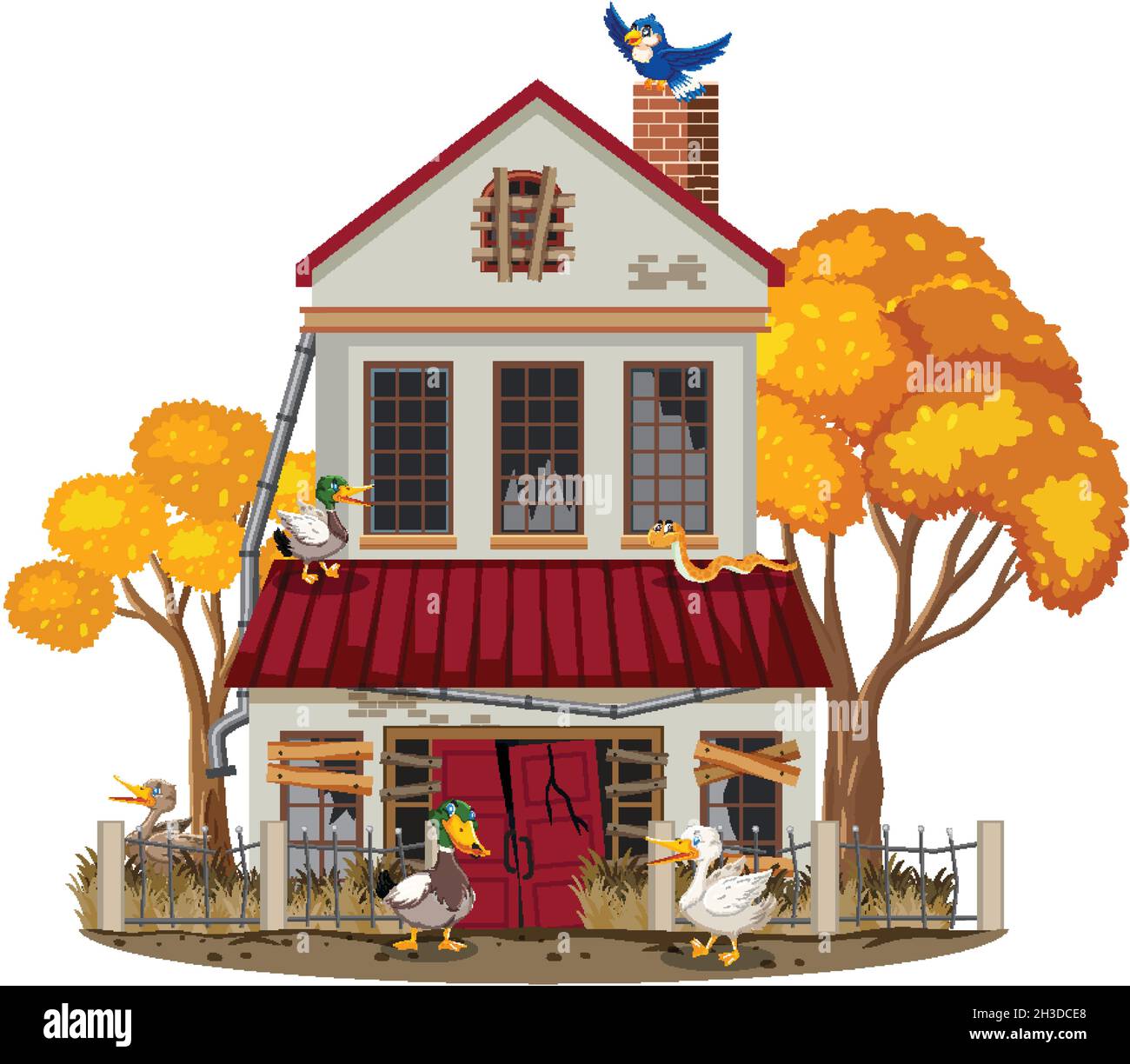 House that moved Stock Vector Images - Alamy