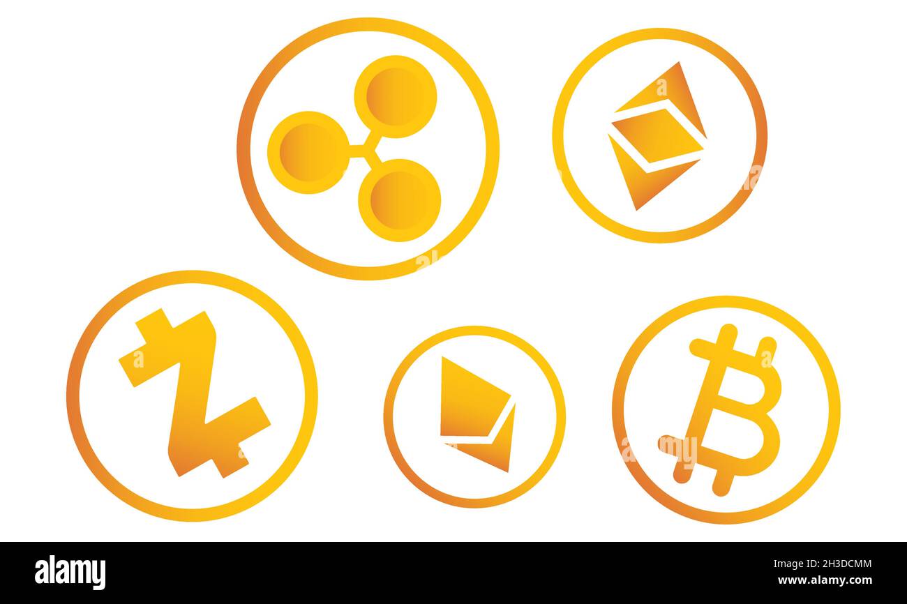 Set of cryptocurrency coins icons symbols Stock Vector Image & Art - Alamy