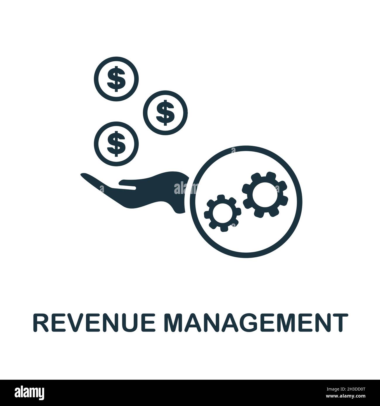 Revenue Management icon. Monochrome sign from production management ...