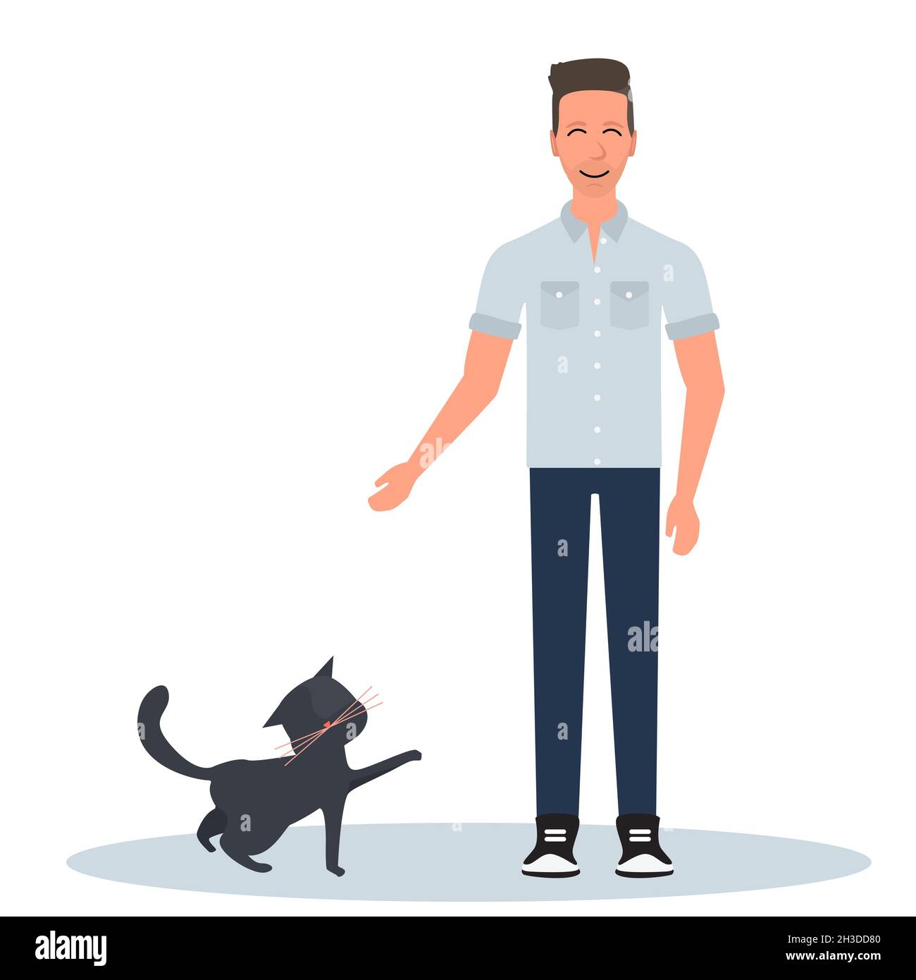 Kitten and man Stock Vector Images - Alamy